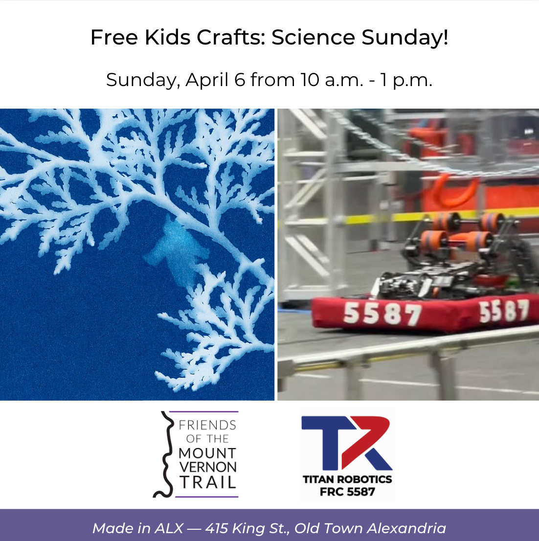 Free Crafts for Kids: Cyanotype Paper + Titan Robotics - Sunday, April ...
